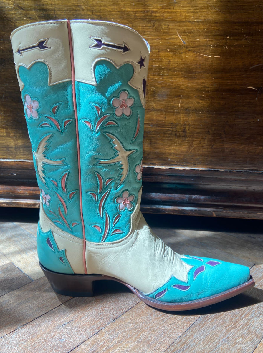 Blue bird Turquiose boots – Jessie Western