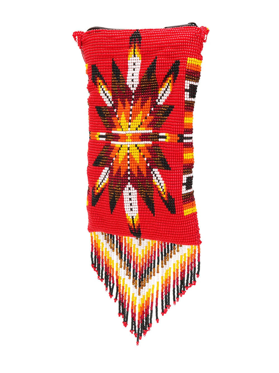Red Morning Star Beaded Crossbody Fringed Bag – Jessie Western